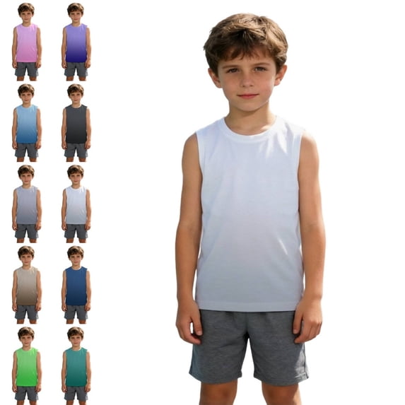 Bmisegm Boys T Shirts Athletic Tank Sleeveless Shirt for Kids Summer ...