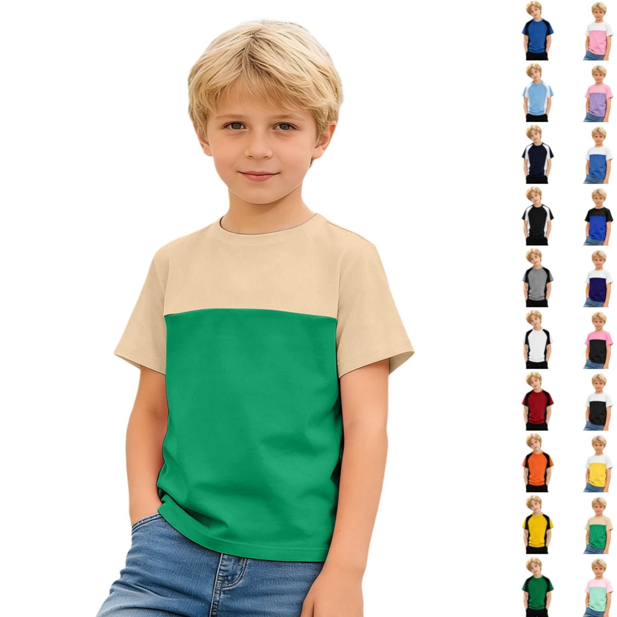 Bmisegm Boys T Shirts Color Short Sleeve for Boys Casual Comfortable ...