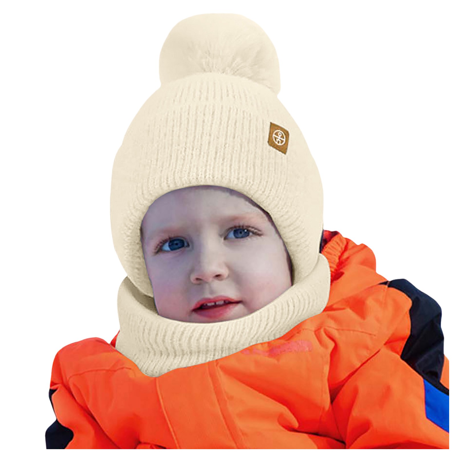 Bmisegm Children's Neck Warm Three Piece Winter Baby Knitted Hairball ...