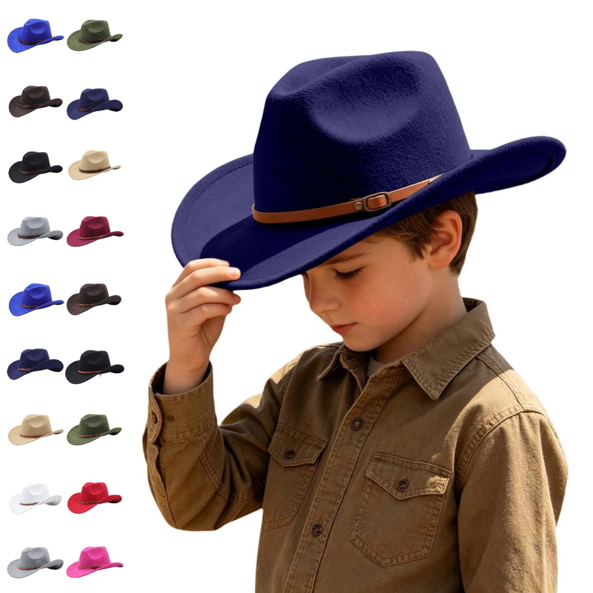 Bmisegm Cowboy Hat Kids Western Style Sun Hat for Boys and Girls ...