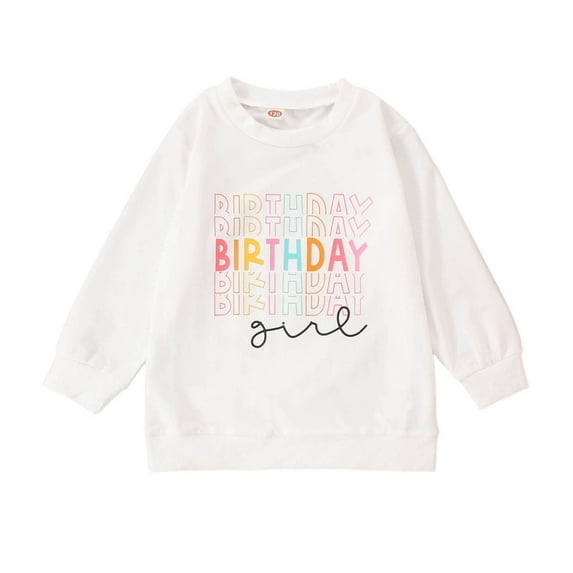 Bmisegm Cute Tops For Teens Toddler Boys Girls Birthday Letter Printing ...