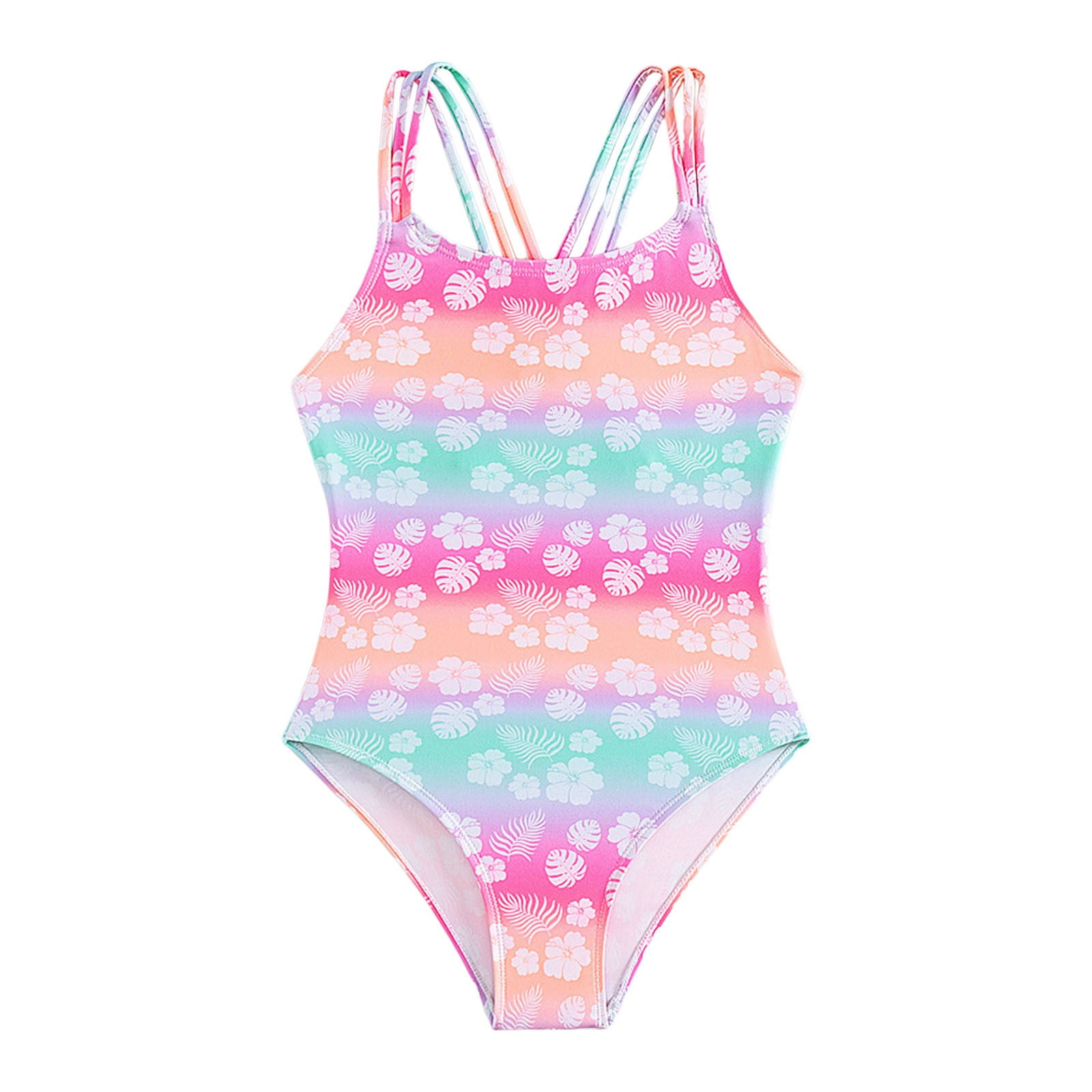 Bmisegm Girls 1 Piece Swimsuit Cut Out Swimwear Summer Tie Dye Beach ...