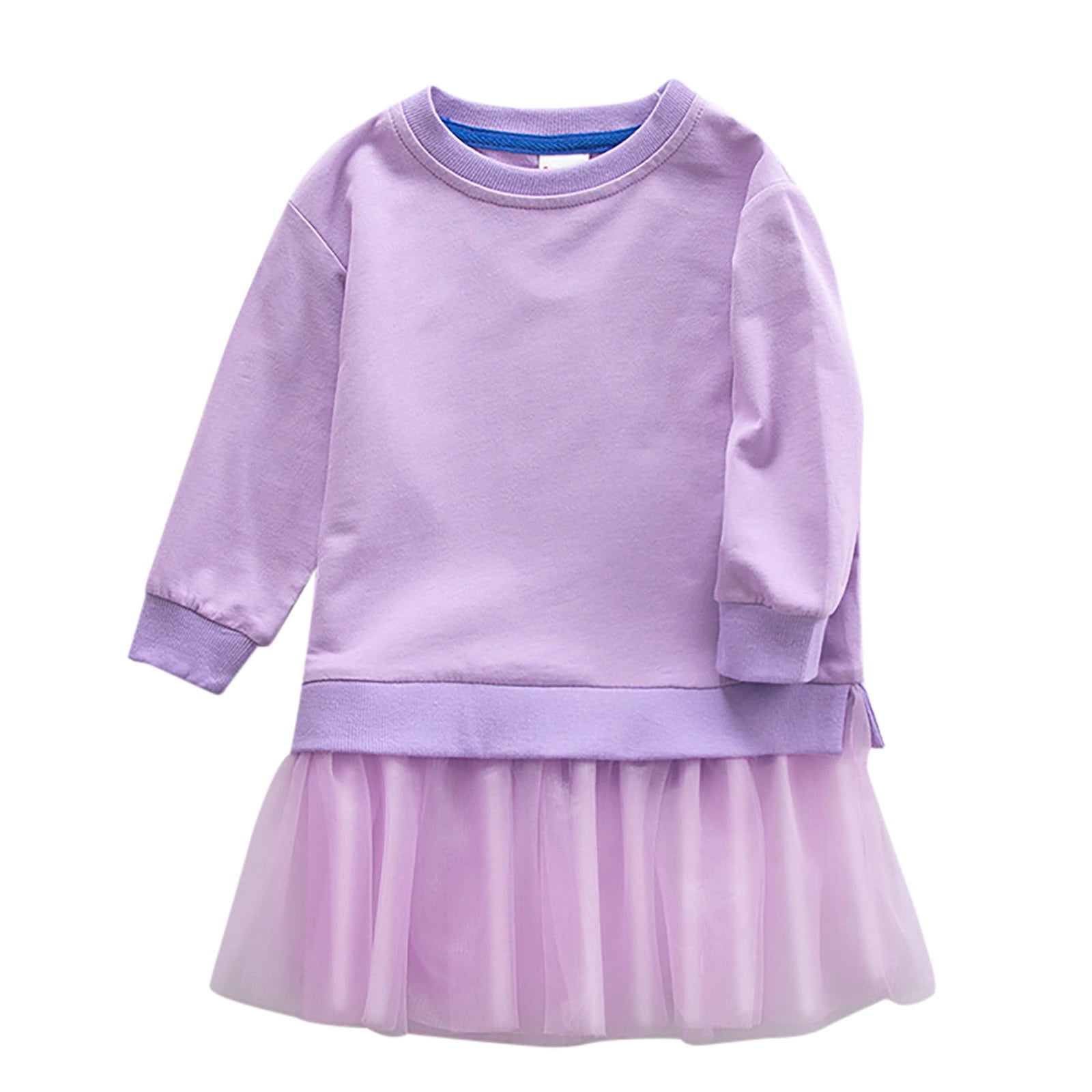 Bmisegm Girls Dress Solid Color Gown Sweater Cute Fashion Casual for ...