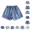 Bmisegm Girls Jean Shorts High Waisted Casual Loose Fit Summer Stretch ...