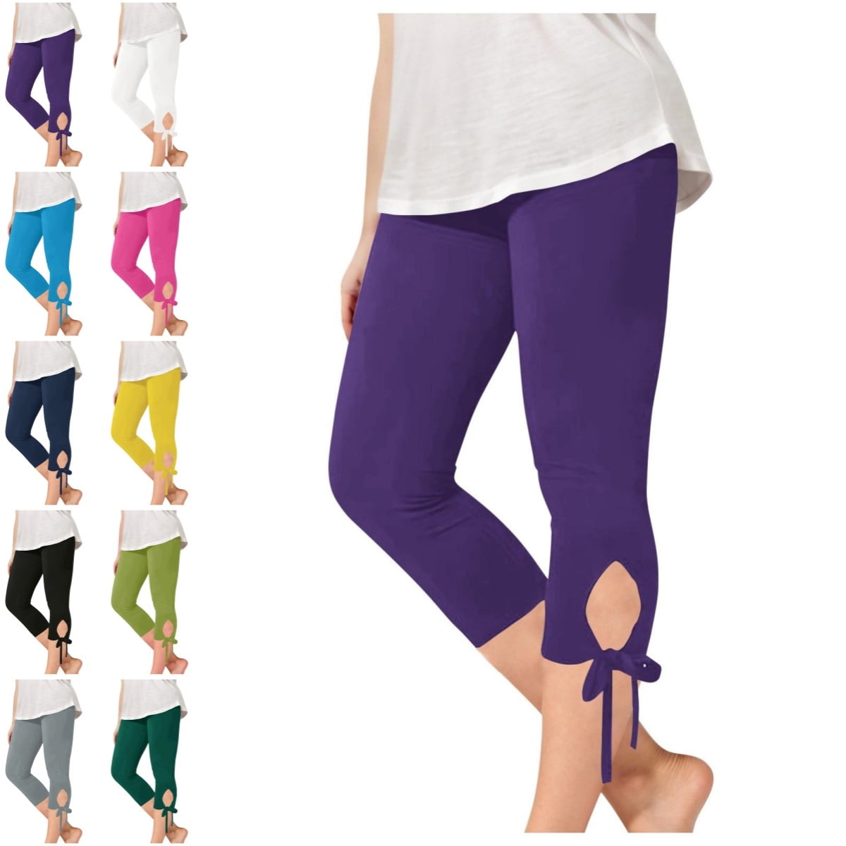 Bmisegm Girls Pants Stretchy Capri Leggings for Summer Comfortable ...