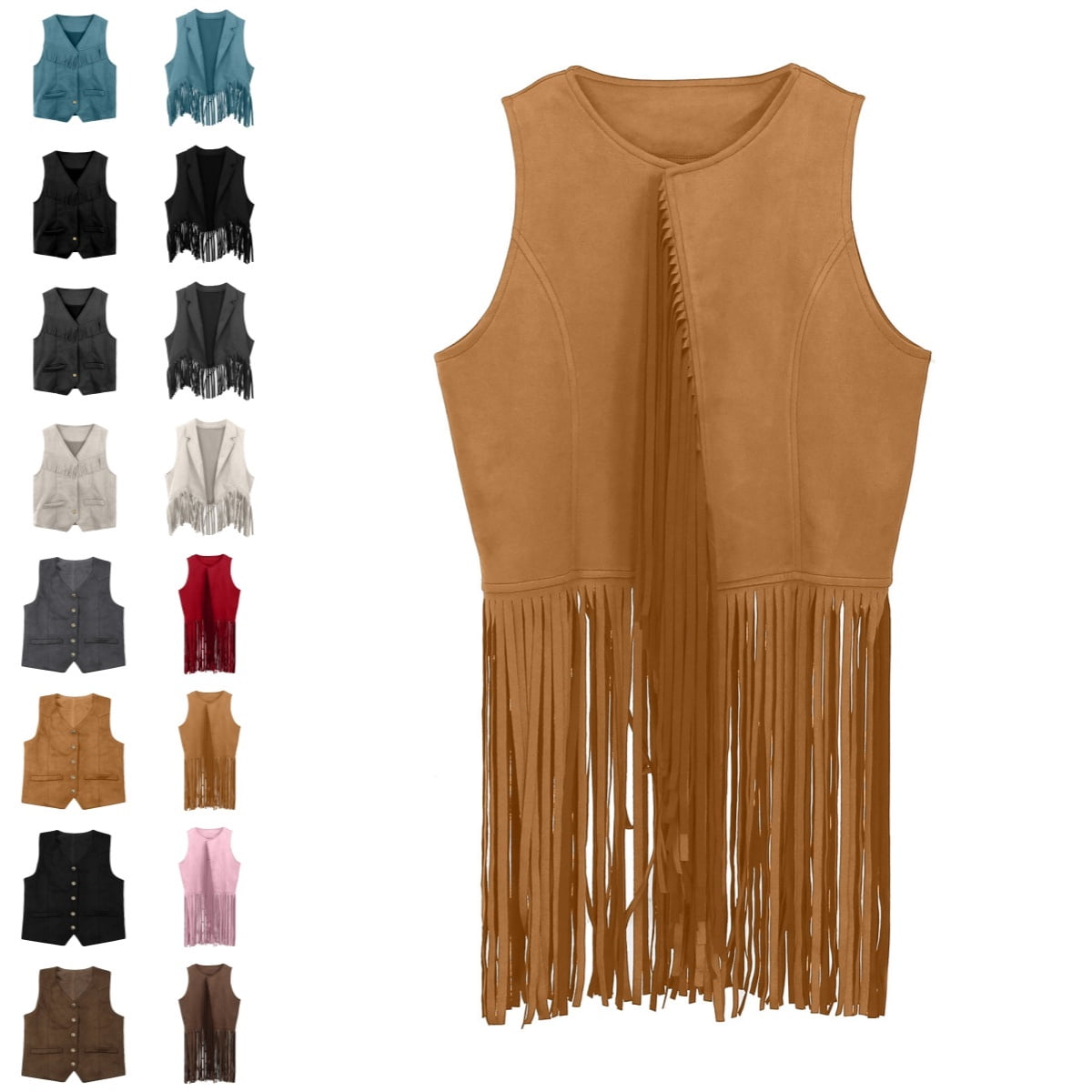 Bmisegm Girls Shirts 60s 70s Western Cowboy Cow Girl Vest Hippie Fringe ...