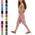 Bmisegm Girls Shorts Summer High Waist Wide Leg Cropped Pants with ...