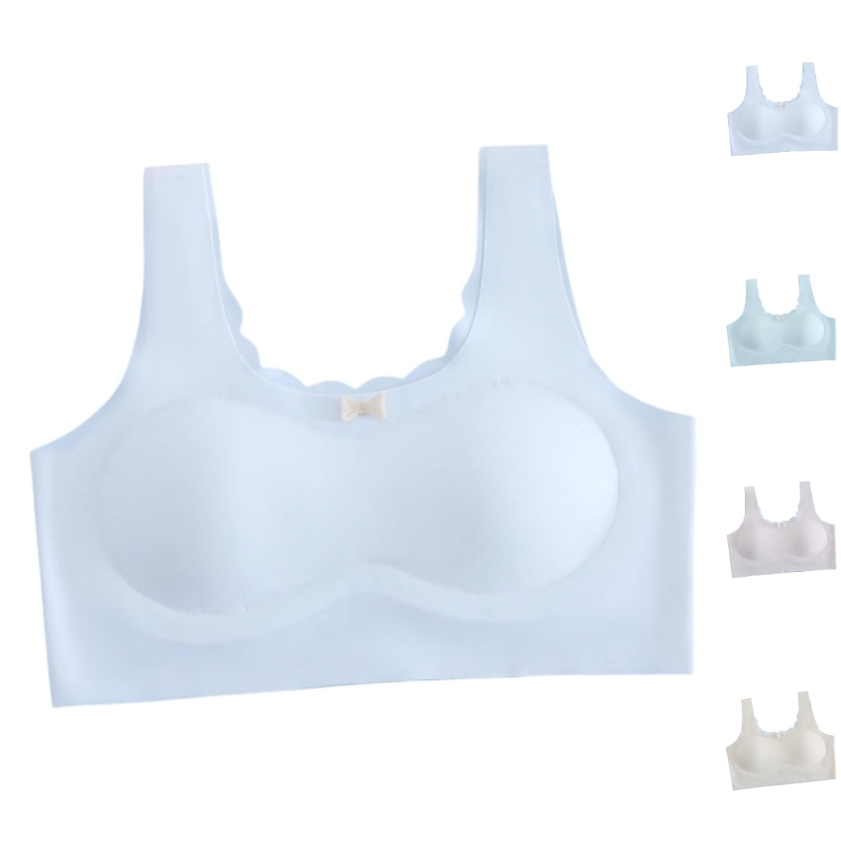 Bmisegm Girls Sports Bra Wireless Seamless Crop Top X Back Removable ...
