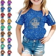 Bmisegm Girls T Shirts Glitter Graphic Short Sleeve Comfortable Casual ...