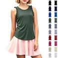 Bmisegm Girls Tank Tops Lightweight Sleeveless Ruffle Racerback Round ...