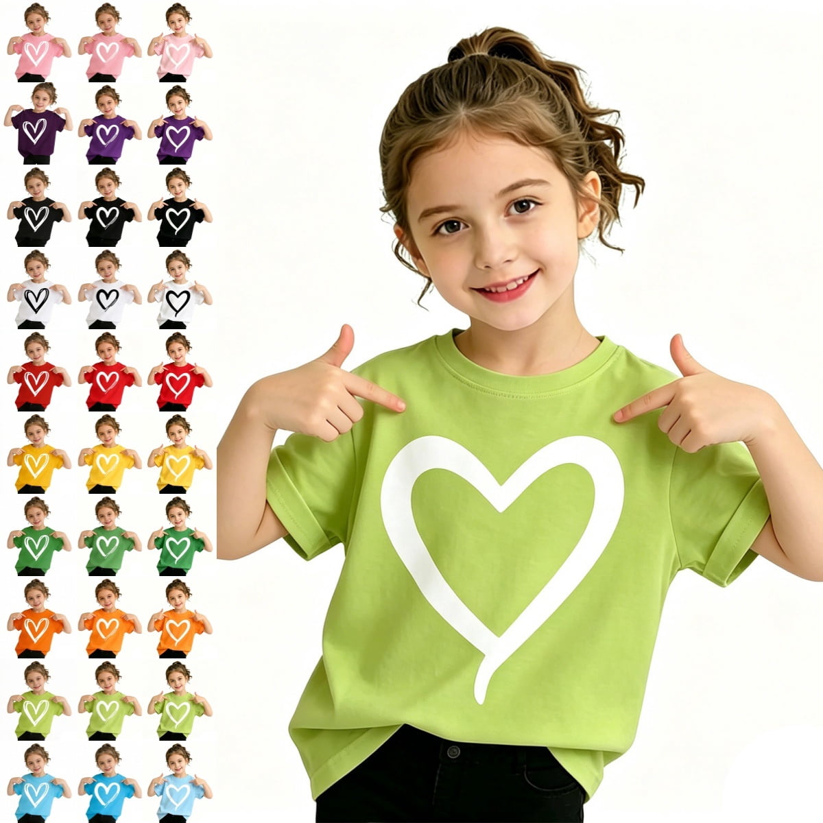 Bmisegm Girls Tshirts Fashionable Short Sleeve Loose Fit Breathable Tee ...