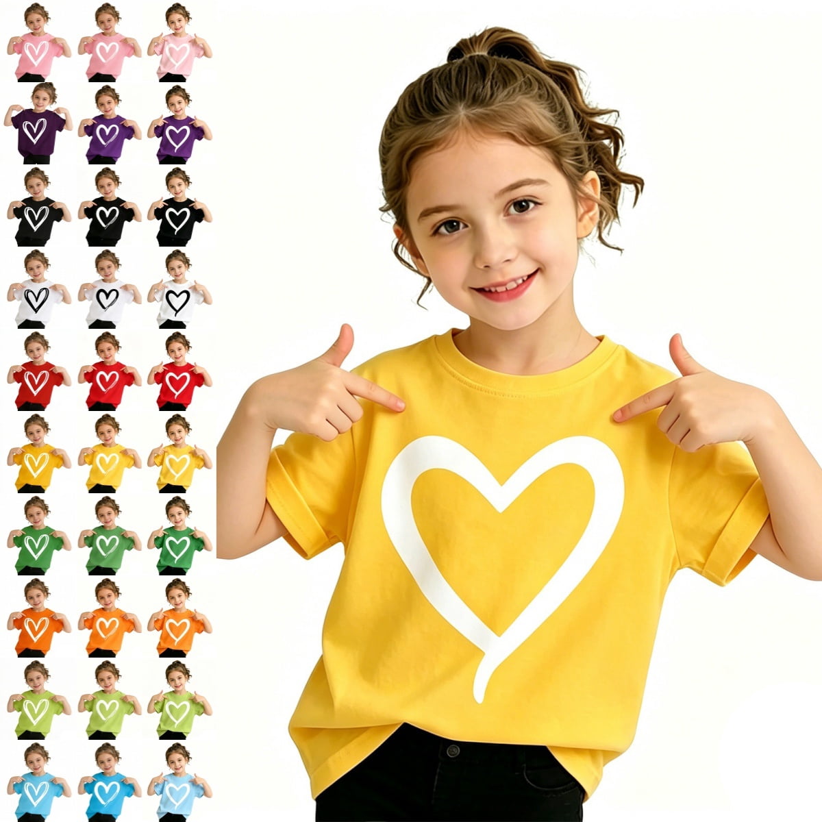 Bmisegm Girls Tshirts Fashionable Short Sleeve Loose Fit Breathable Tee ...