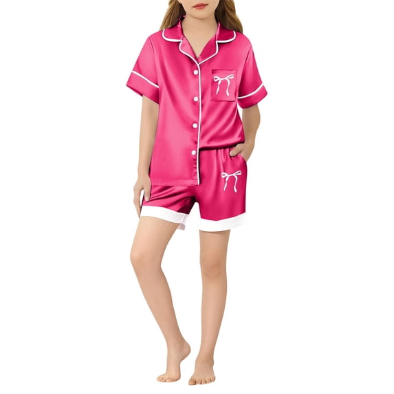 Bmisegm Holiday Pajamas Kids Boys Short Sleeve and Shorts Two Piece ...