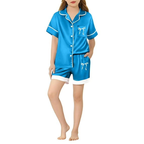 Bmisegm Holiday Pajamas Kids Boys Short Sleeve and Shorts Two Piece ...