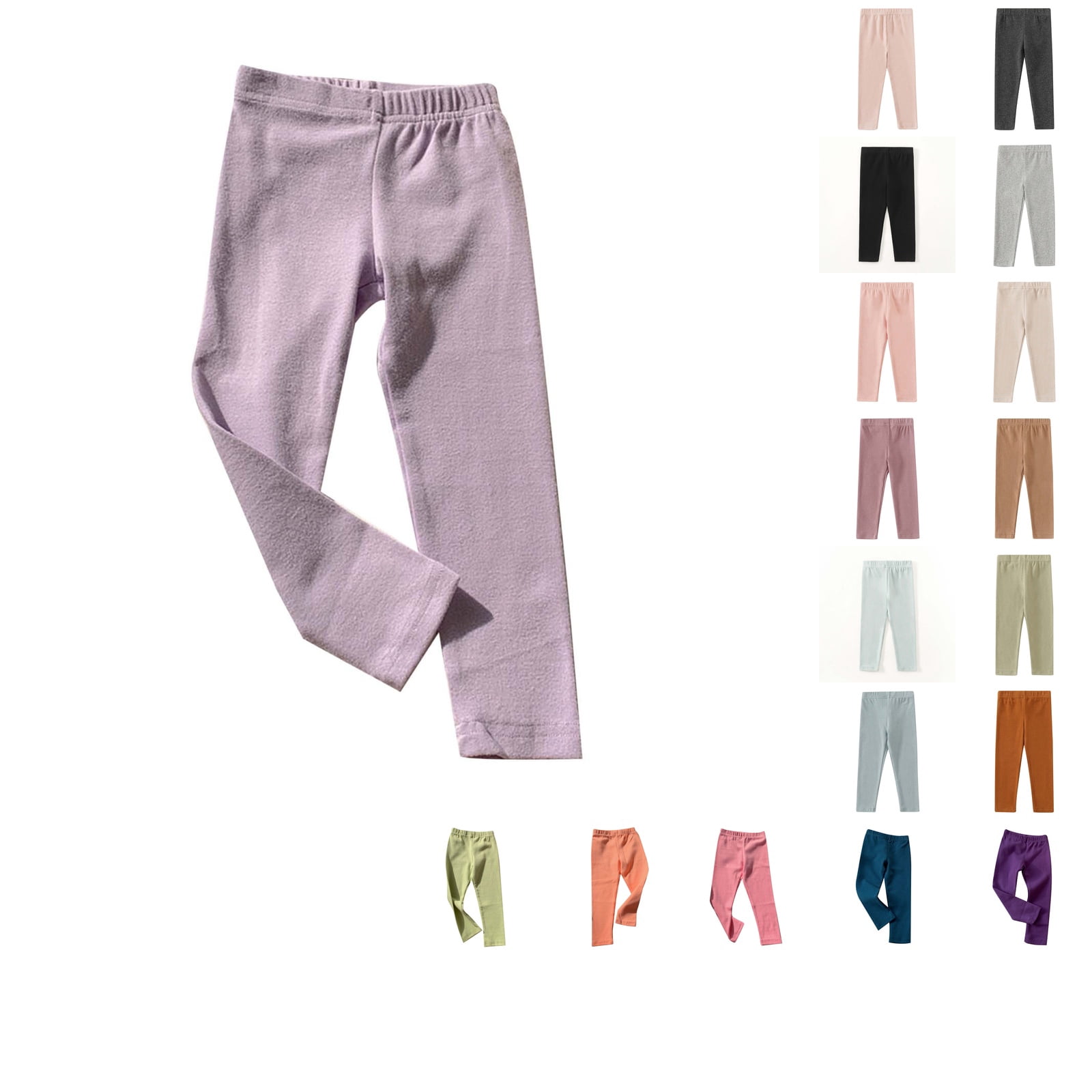 Bmisegm Kids Pants Girls Leggings Ribbed Ruffle No Print Tight Stocking ...