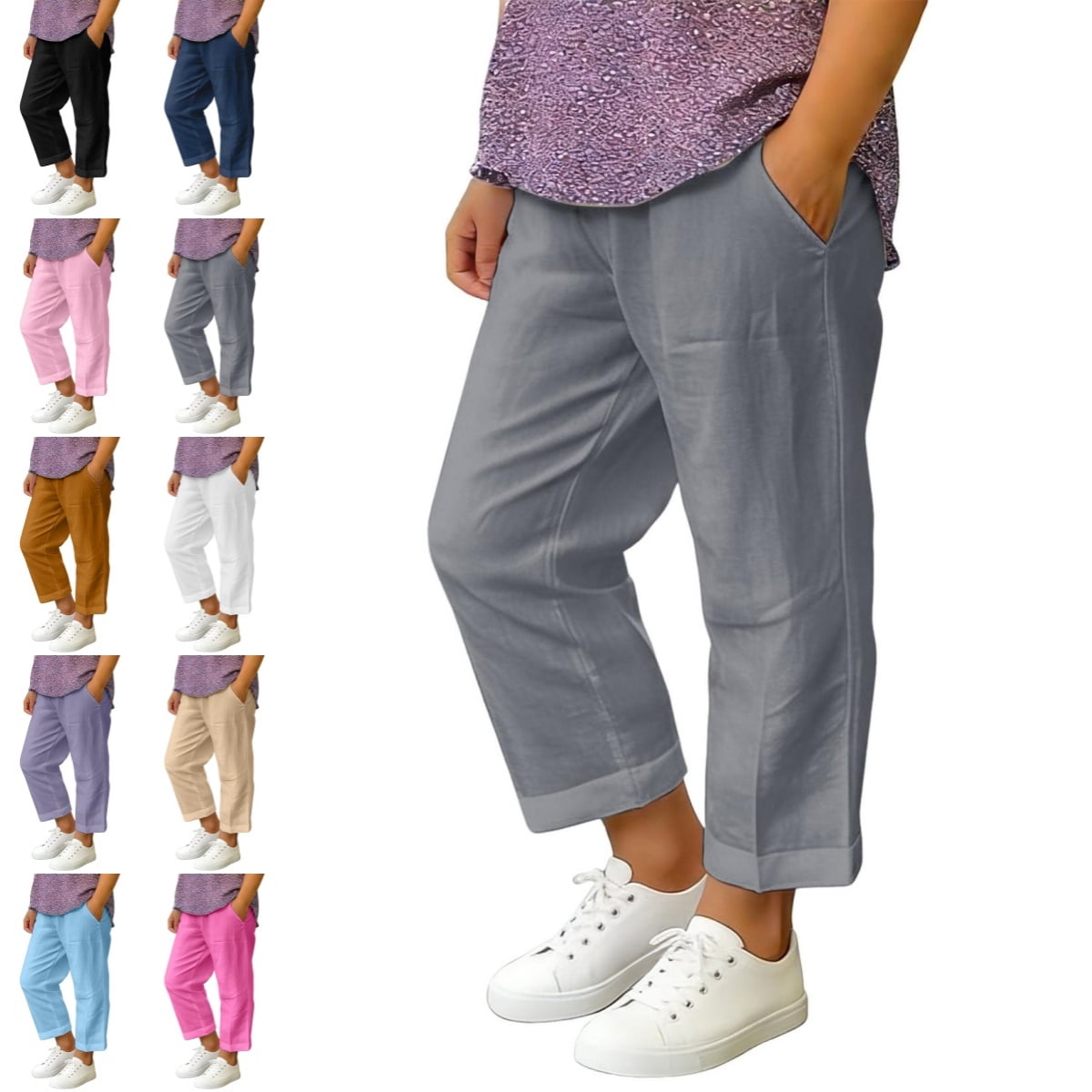 Bmisegm Kids Shorts Capri Pants Summer Casual Wide Leg Elastic Waist ...