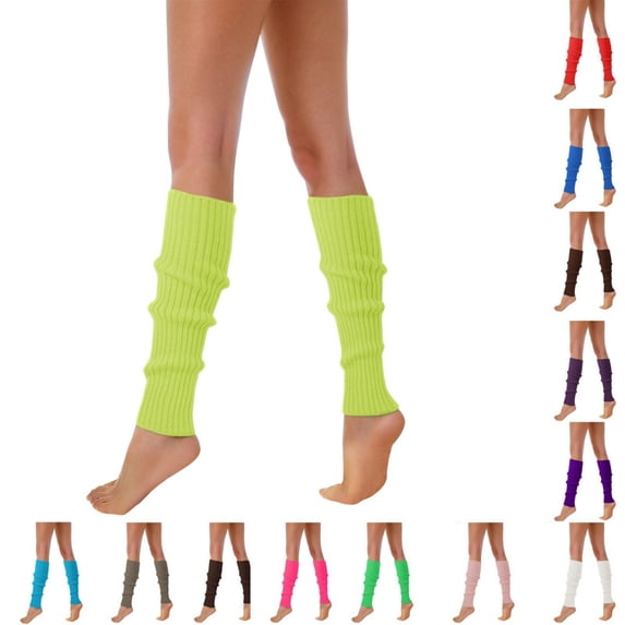 Bmisegm Leg Warmers for Women 80s 90s Ribbed Leg Warmer for Neon Party ...