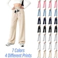 Bmisegm Loose Pants Letter Print for Girls Casual Wide Leg Loose Fit ...