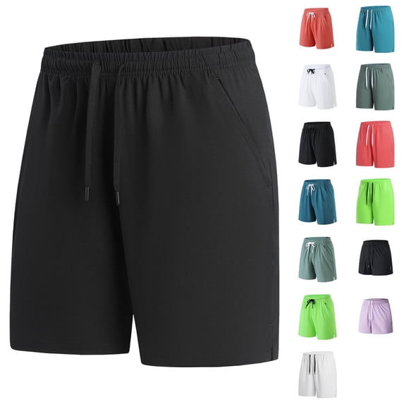 Bmisegm Mens Athletic Shorts Solid Color Comfortable Breathable ...