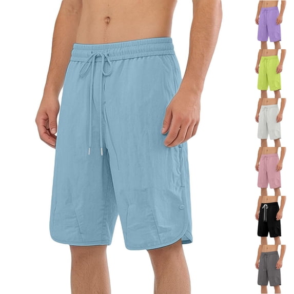 Bmisegm Mens Cargo Shorts Casual with Elastic Waist Comfortable Utility ...