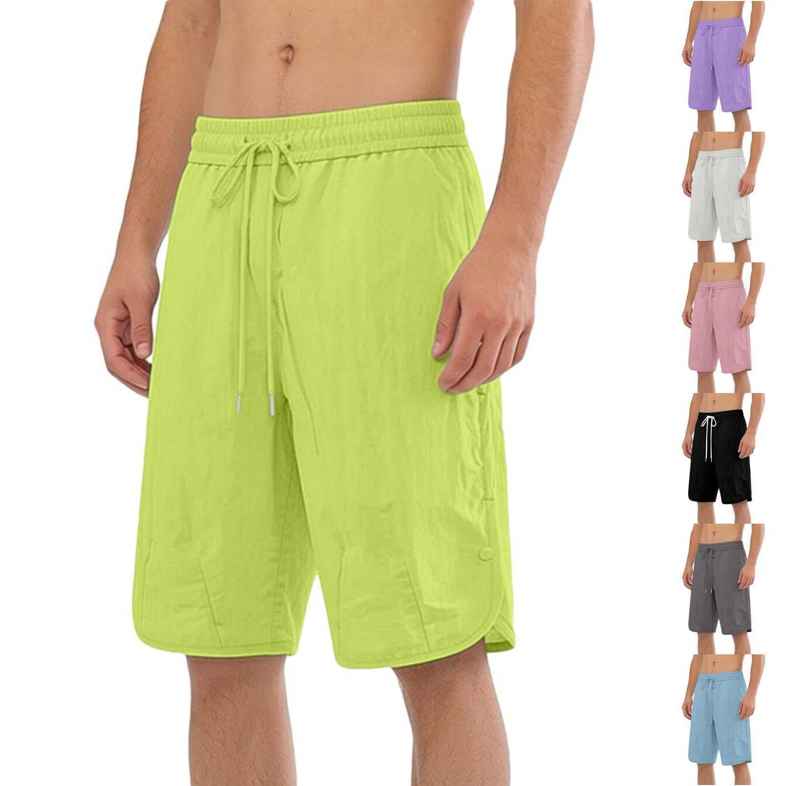 Bmisegm Mens Cargo Shorts Casual with Elastic Waist Comfortable Utility ...