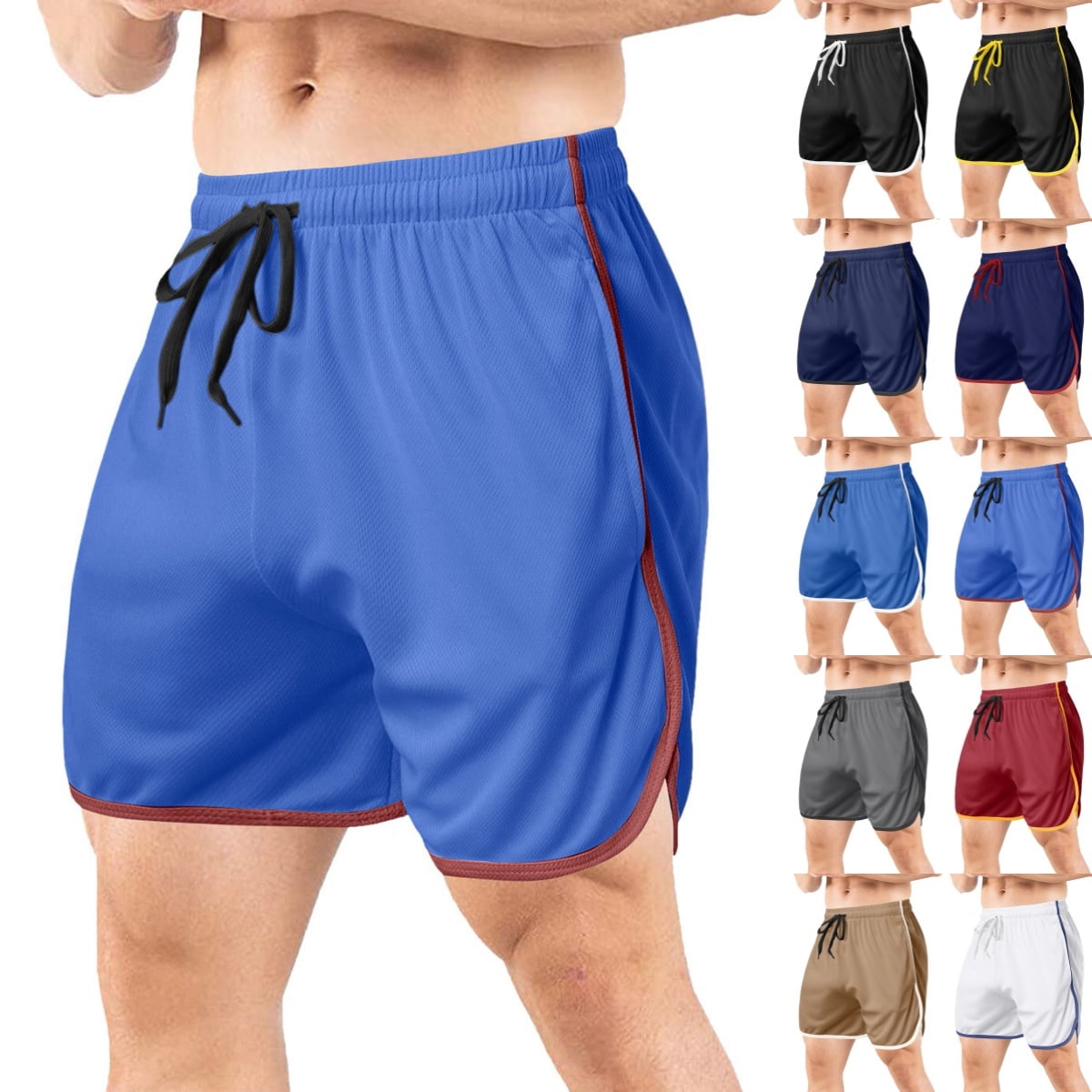 Bmisegm Mens Shorts Athletic Mesh Straight Drawstring Short Pants ...