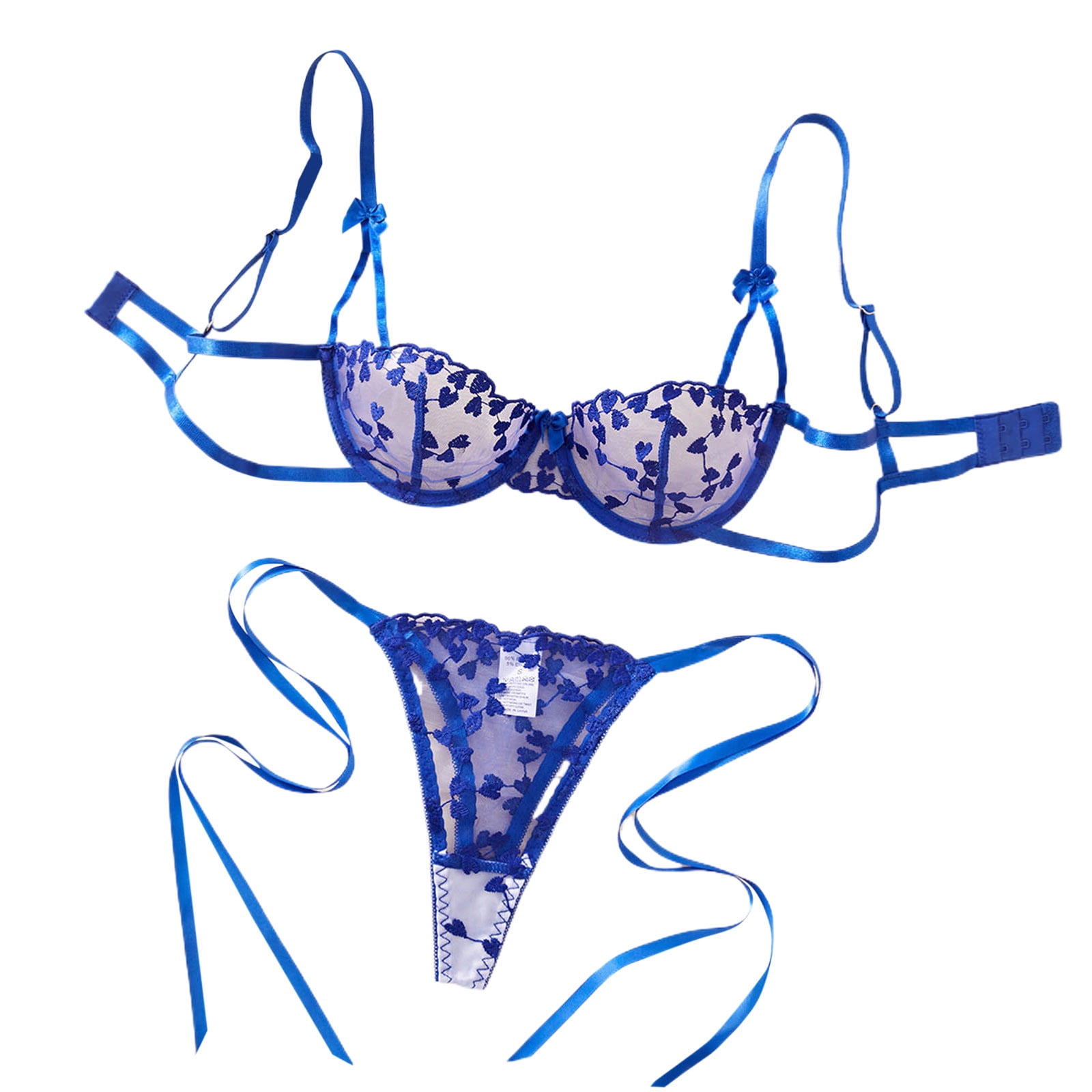 Bmisegm Romantic Heart Embroidered Bra Women's Sheer Underwire Lingerie ...