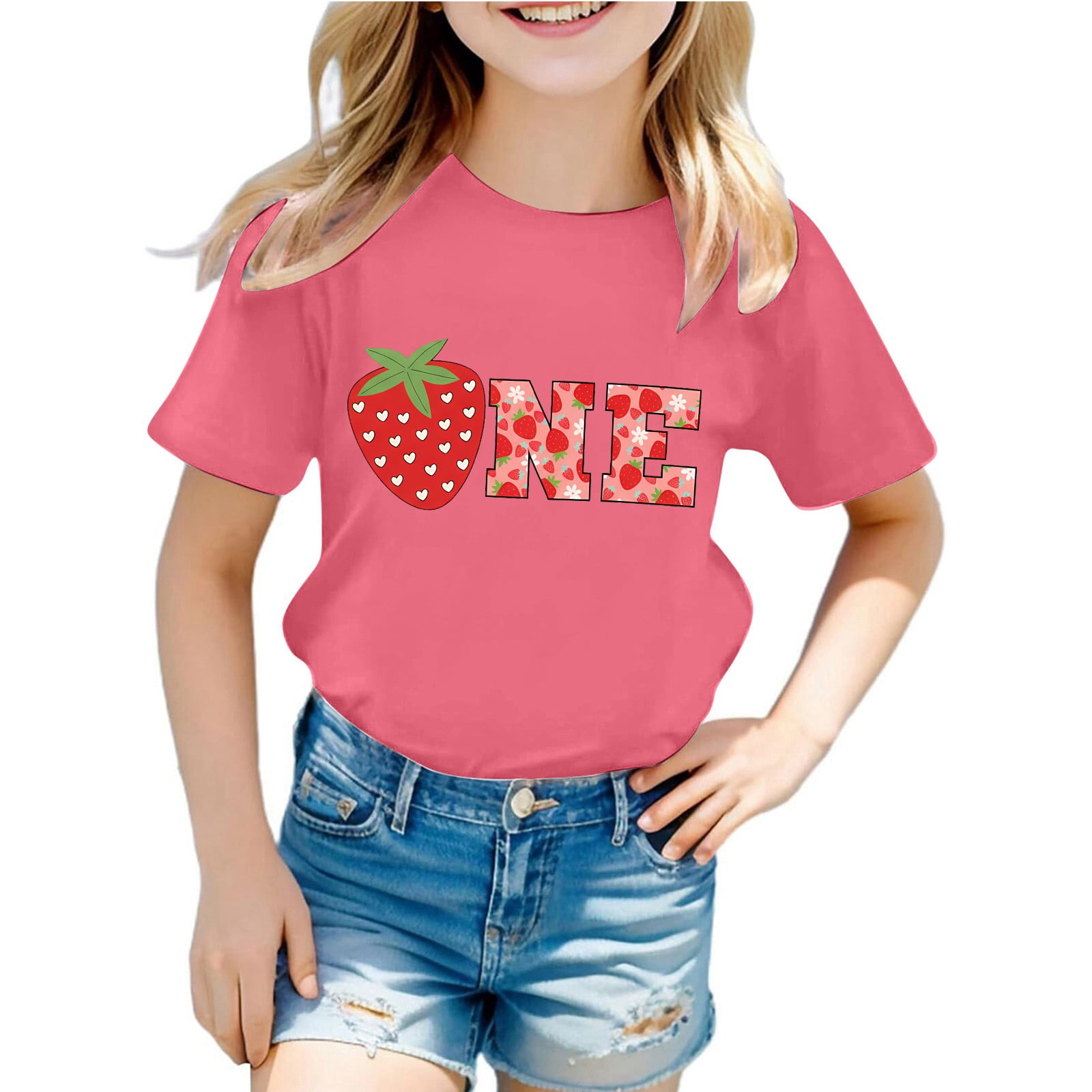 Bmisegm Shirts For Teens Childrens Fashion Casual Letter Print Round ...