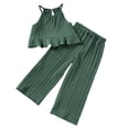 Bmisegm Summer Outfits for Girls 2 Piece Set Cute Ruffle Sleeveless Top ...