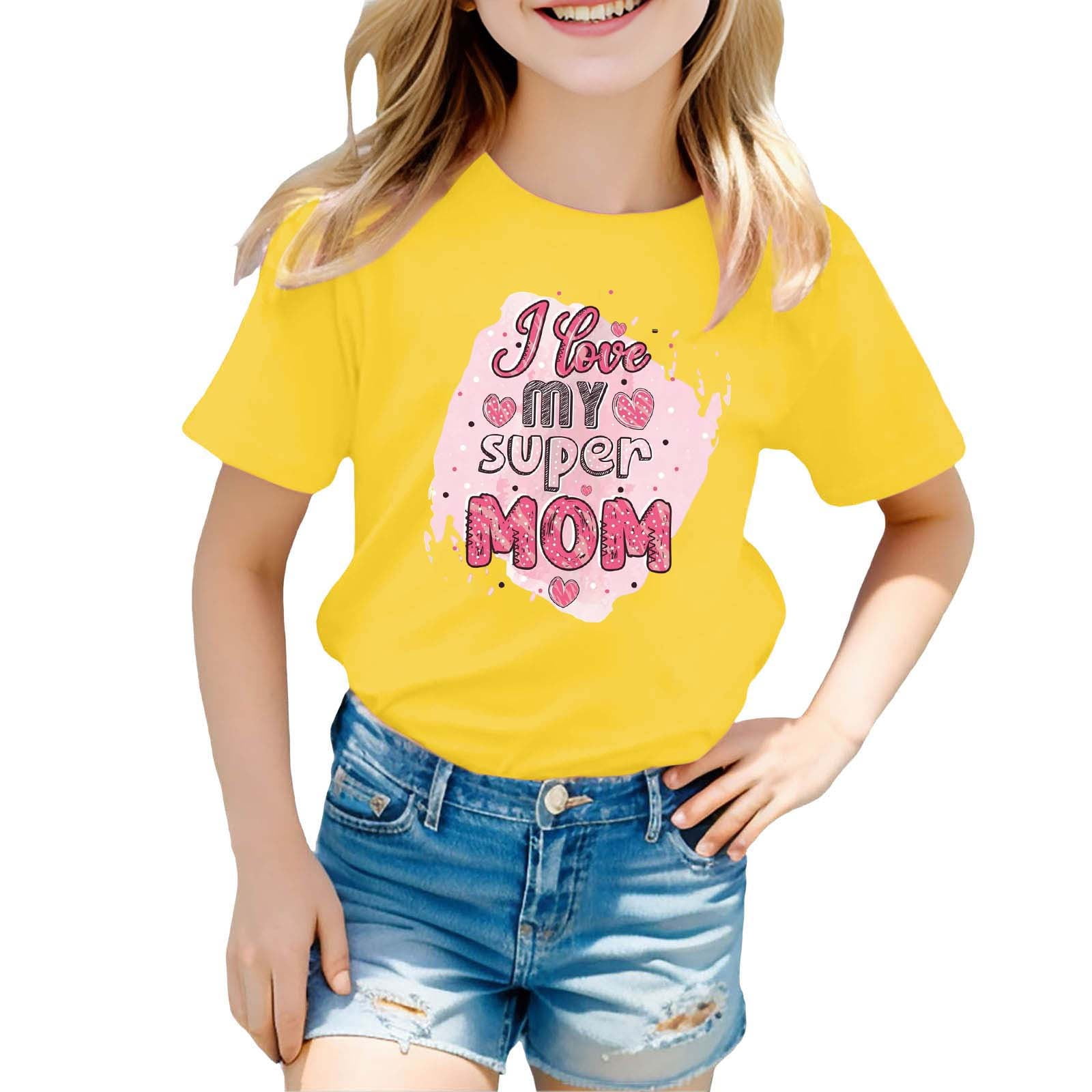 Bmisegm Teen Tops Bouquet Cute Printed Girls Solid Color Casual Top ...