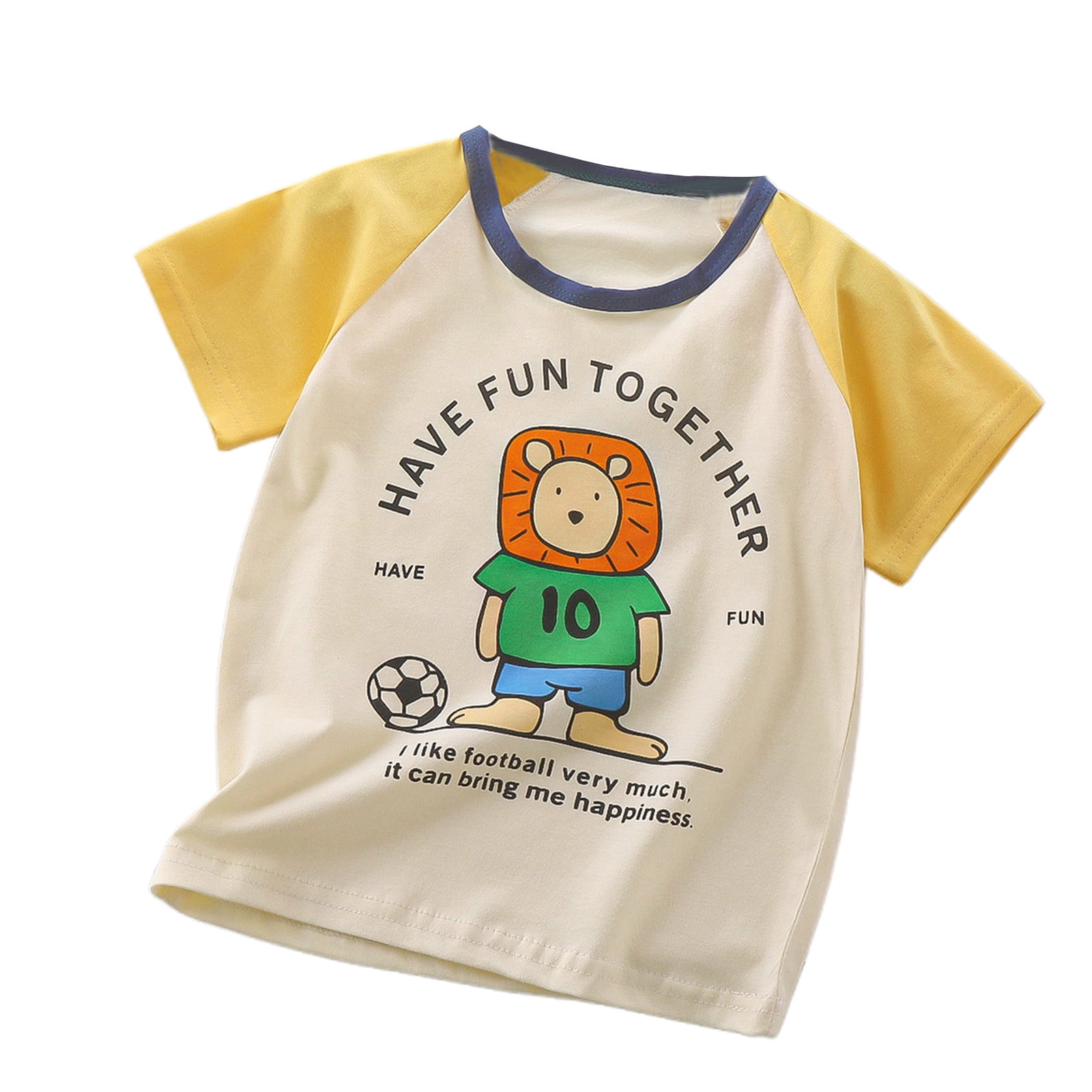 Bmisegm Teen Tops Girls And Boys Cartoon Pure Cotton Short Sleeve T ...