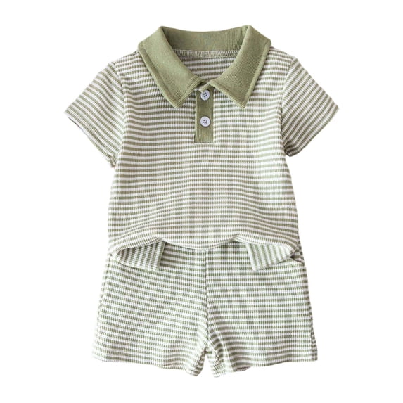 Bmisegm Toddler Boy Outfits Stylish Striped Casual Short Sleeve Shirt ...