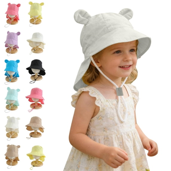 Bmisegm Toddler Bucket Hat Baby Sun Hat with Neck UPF 50+ Wide Brim ...