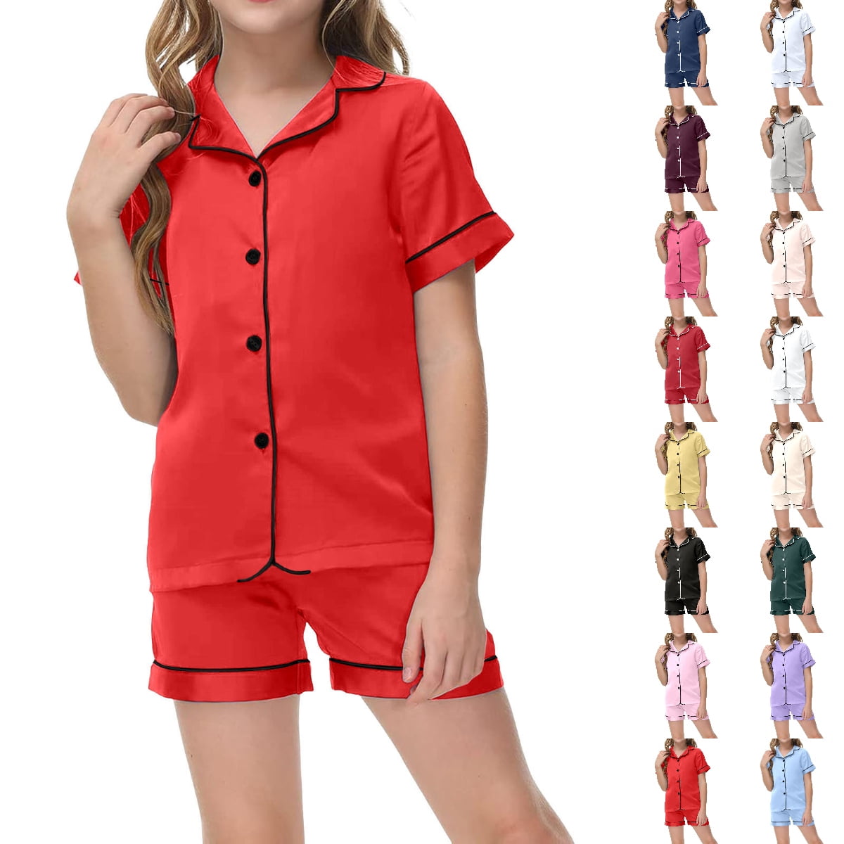 Bmisegm Toddler Girl Outfit Short Sleeve Solid Top And Shorts Casual ...