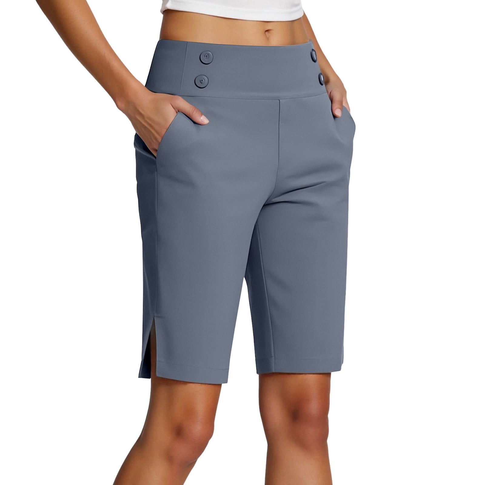 Bmisegm Women's Casual Pants for Everyday Comfort Stylish Capri ...