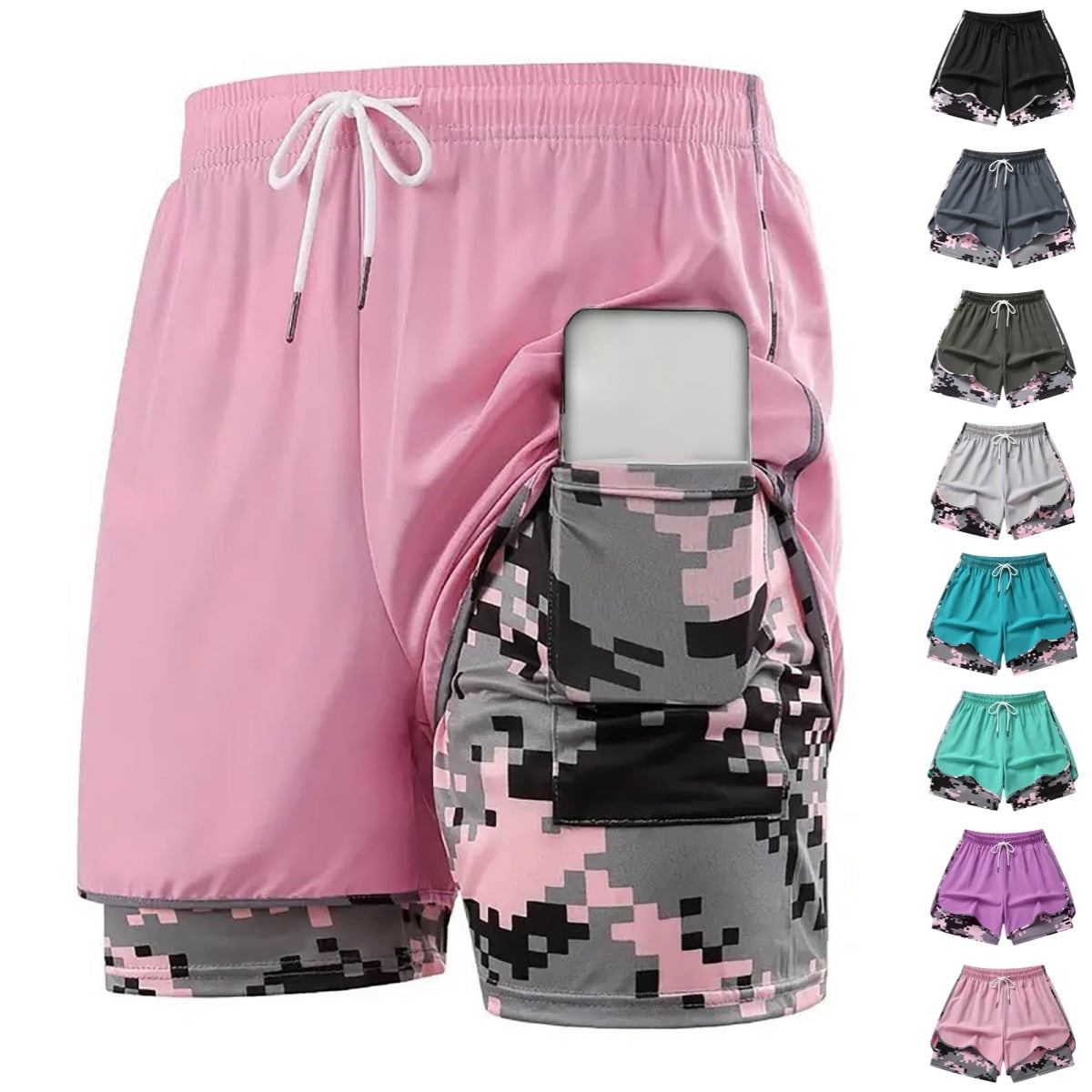 Bmisegm Womens Athletic Shorts Summer Casual Drawstring Elastic Waist ...