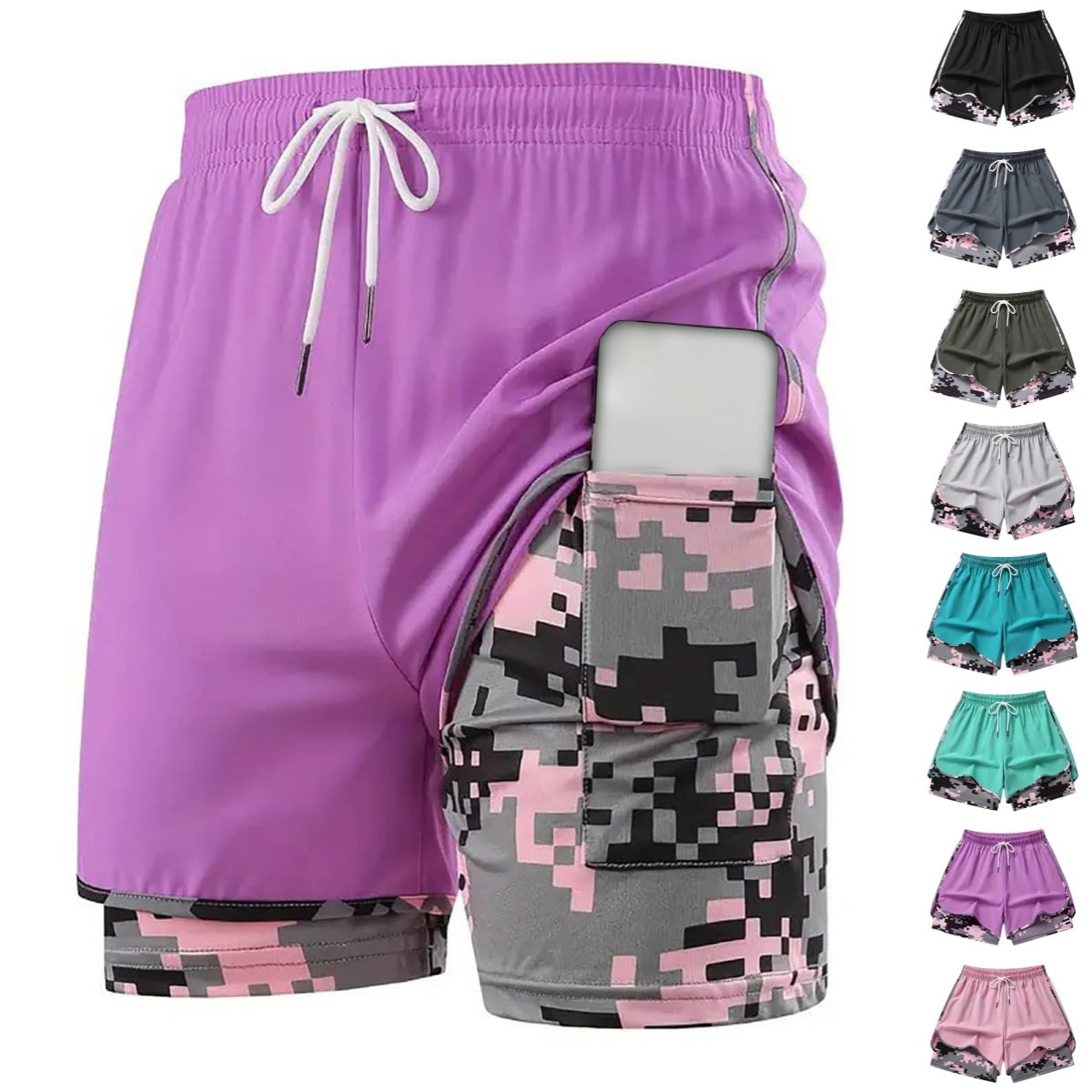 Bmisegm Womens Athletic Shorts Summer Casual Drawstring Elastic Waist ...