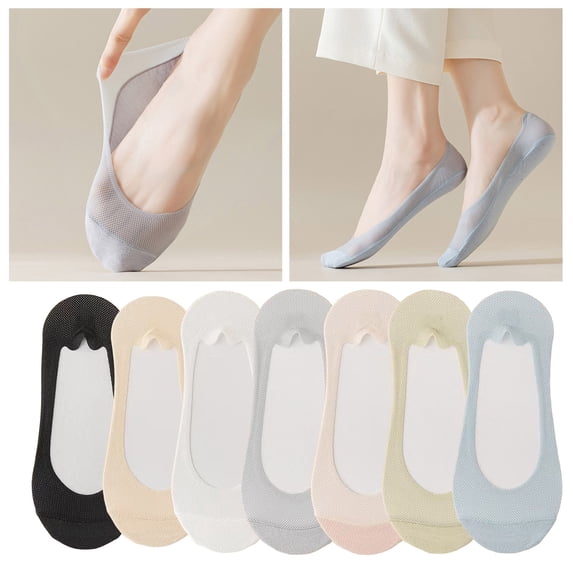 Bmisegm Womens No Show Socks Solid Color Thin Ice Silk Low Cut Liners ...