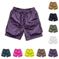 Bmisegm Womens Shorts Loose Fit Casual Solid Color Knee Length Elastic ...