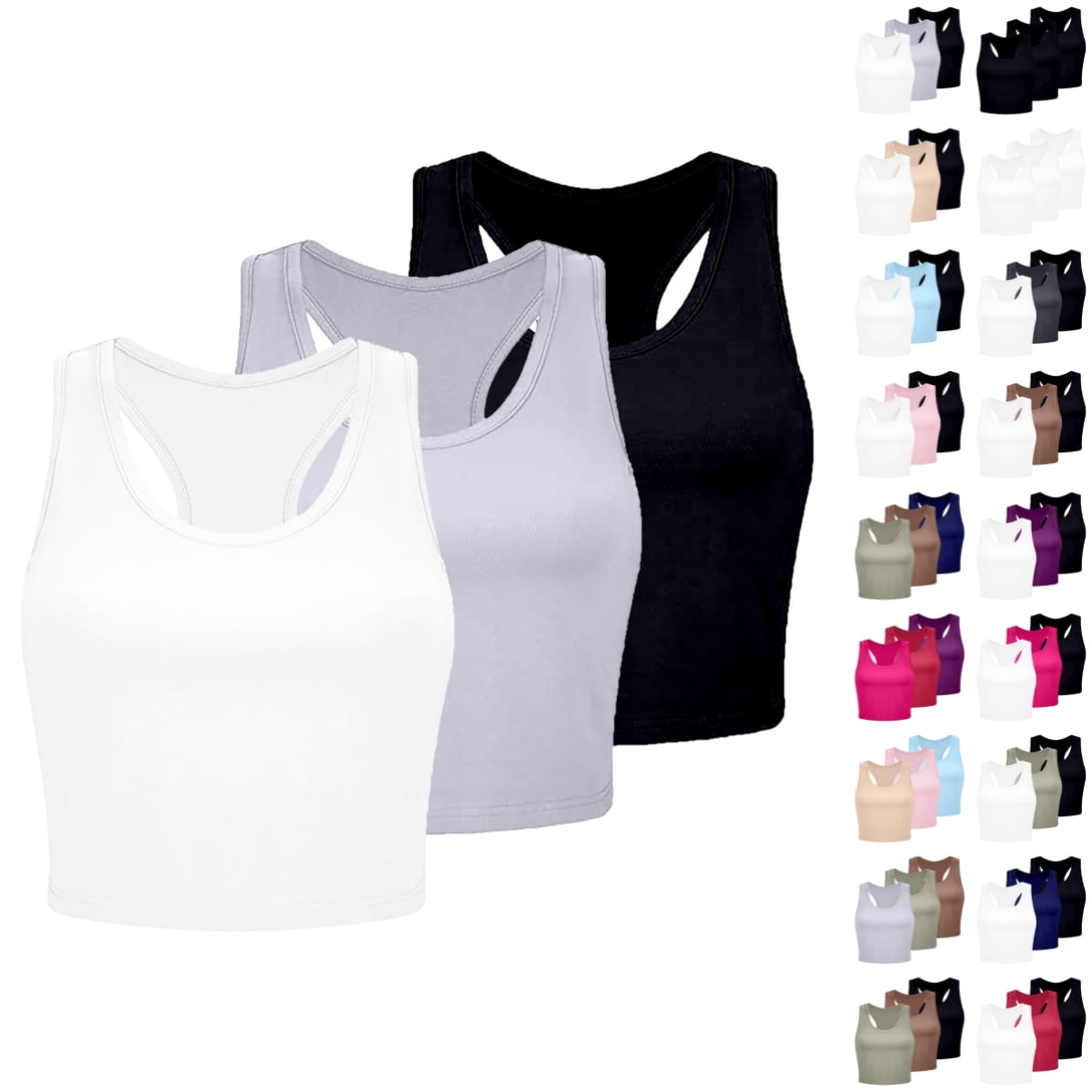 Bmisegm Womens Tank Tops Sleeveless Ribbed Seamless Racerback Waist ...