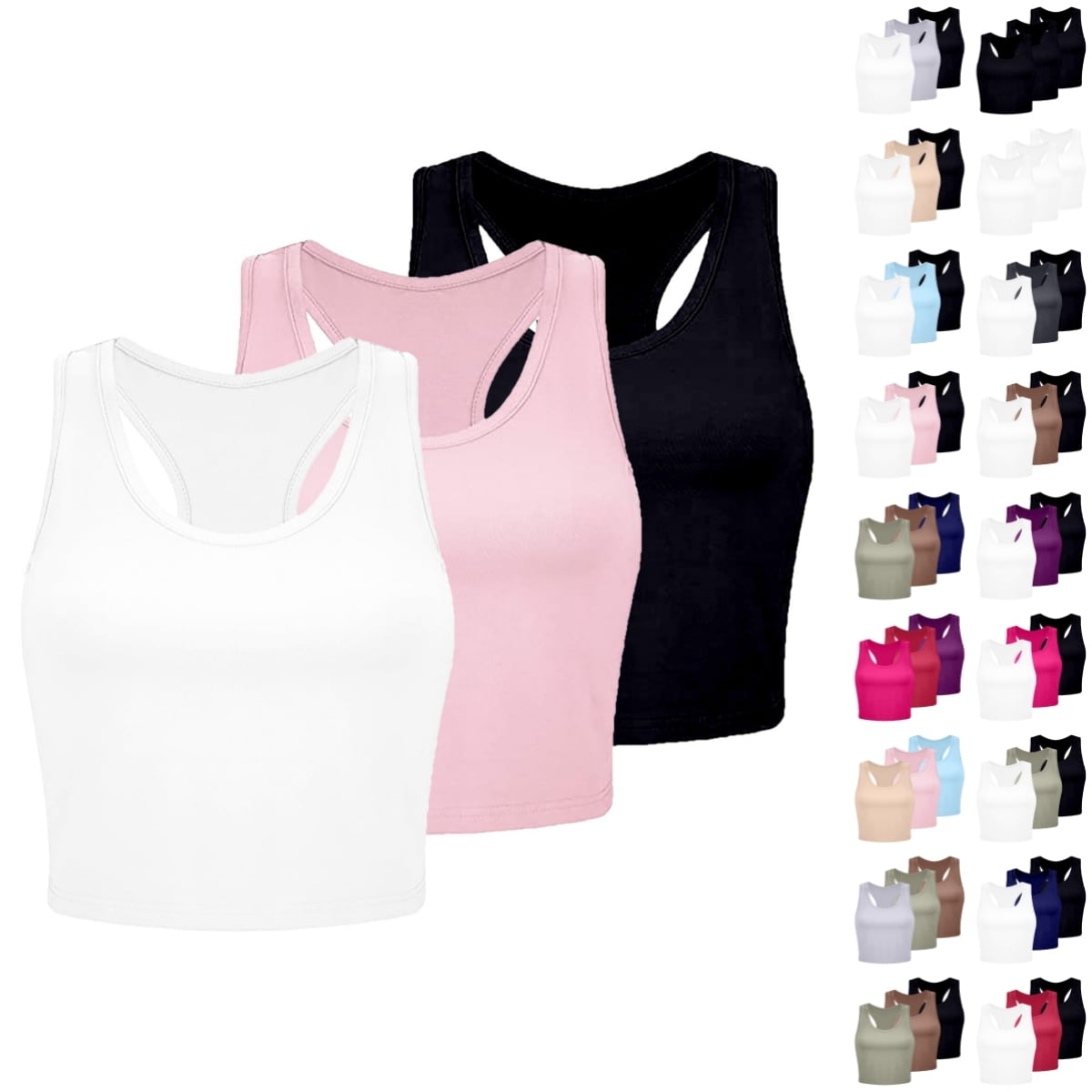 Bmisegm Womens Tank Tops Sleeveless Ribbed Seamless Racerback Waist ...