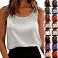 Bmisegm Womens Tank Tops Sleeveless Wide Round Neck Basic Camisole ...