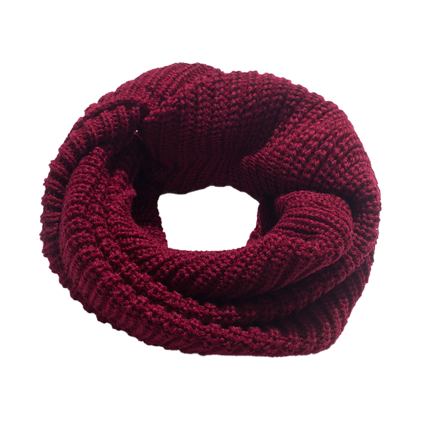 YWOAGH Womens Thick Knit Winter Two Loop Pullover Scarf Scarf Wine ...