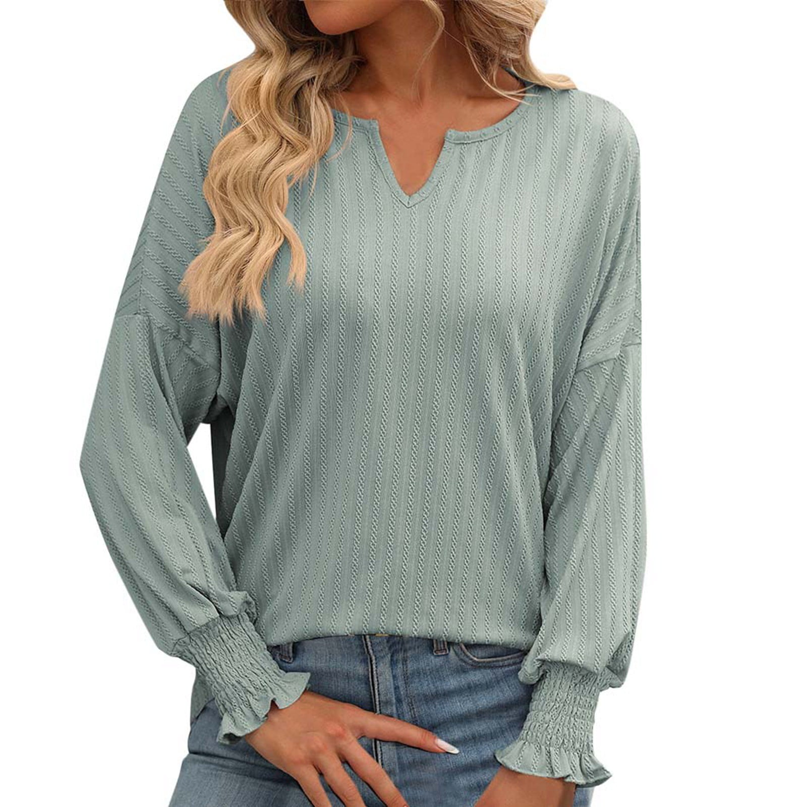 Bmisegm Womens Trendy T Shirt Top Womens V Neck Batwing Sleeve T Shirt ...