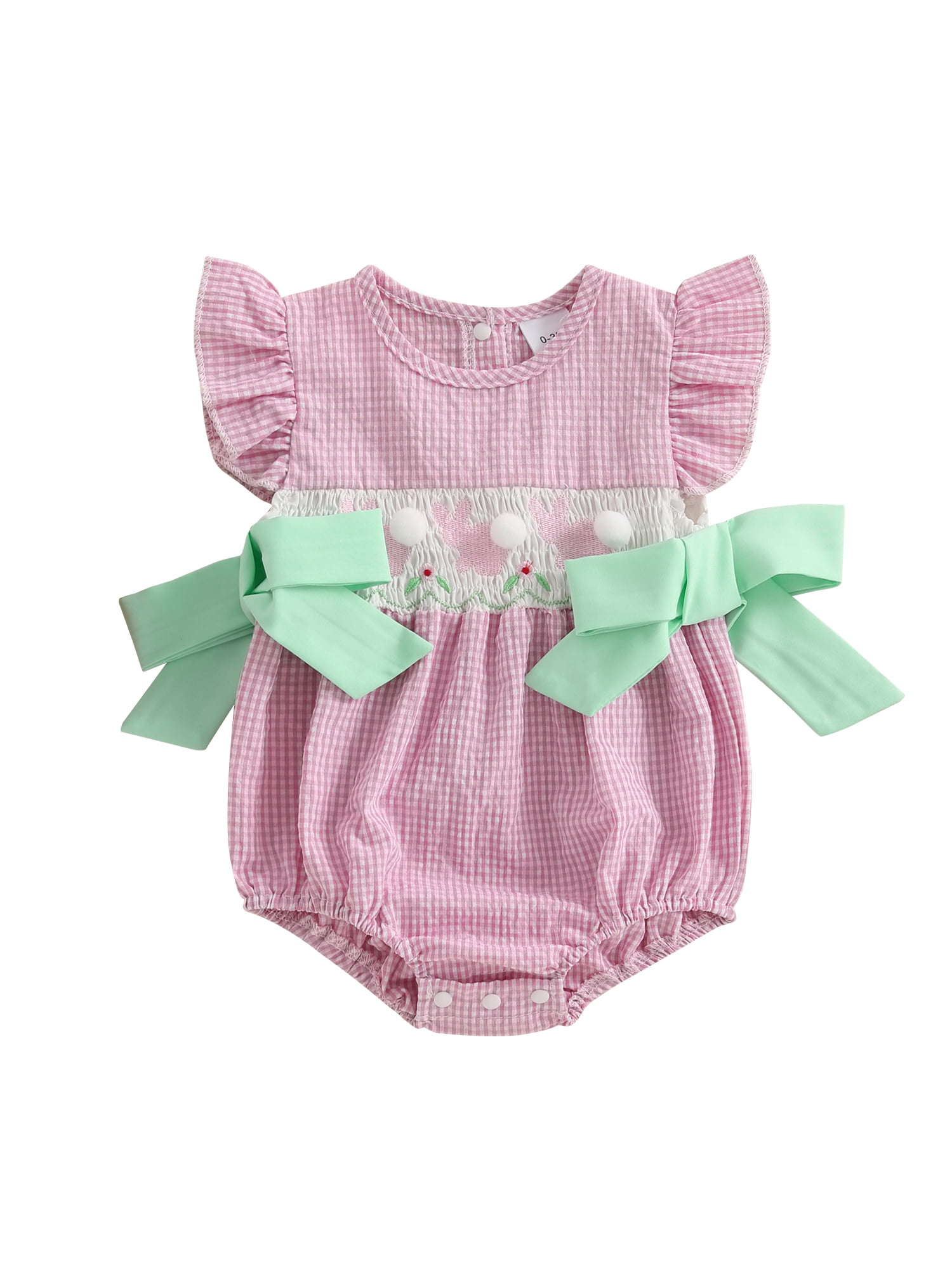 Bmnmsl Baby Girls Rompers Easter Clothes Cut Bows One Piece Bodysuits ...