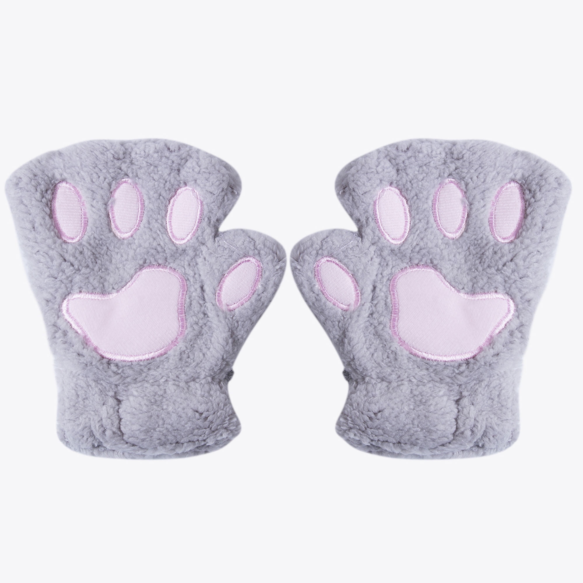 Bmnmsl Women Cat Claw Paw Mitten Plush Glove Winter Half Finger ...