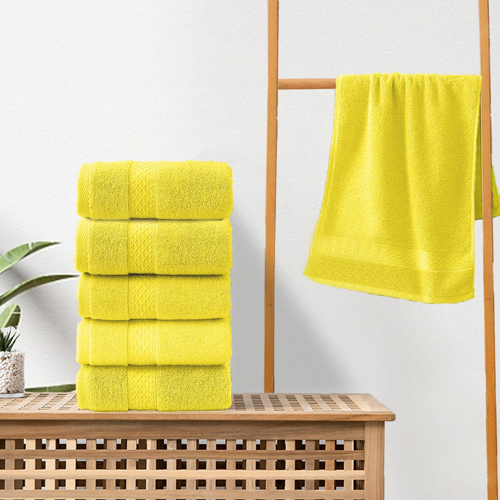 Bmnokb 5 Pack Cotton Towels for Bathroom, Soft and Highly Absorbent ...