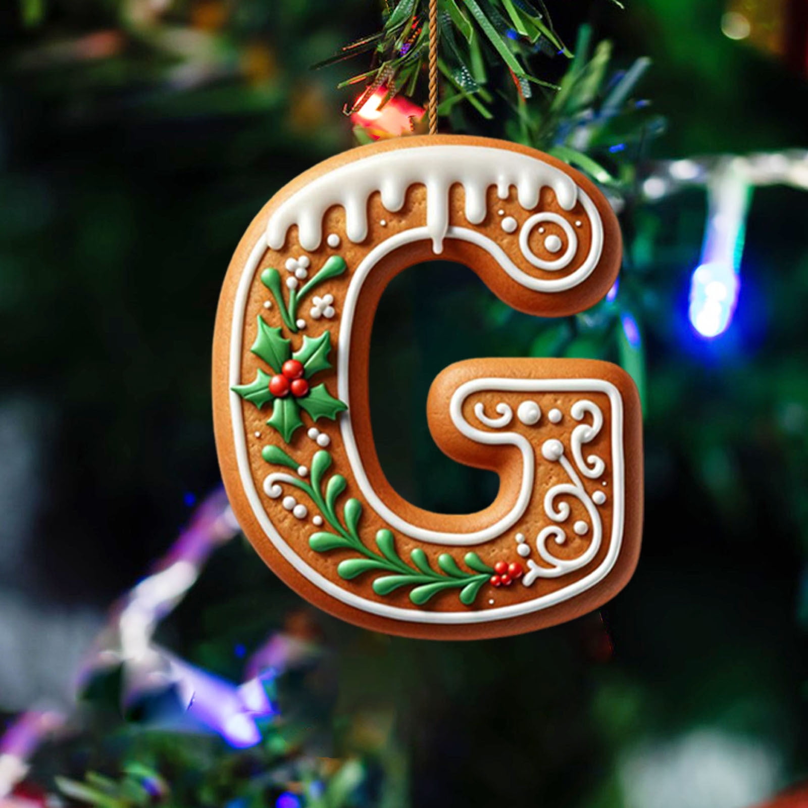 Bmnokb Christmas Decorations, Gingerbread Letter Ornaments for ...