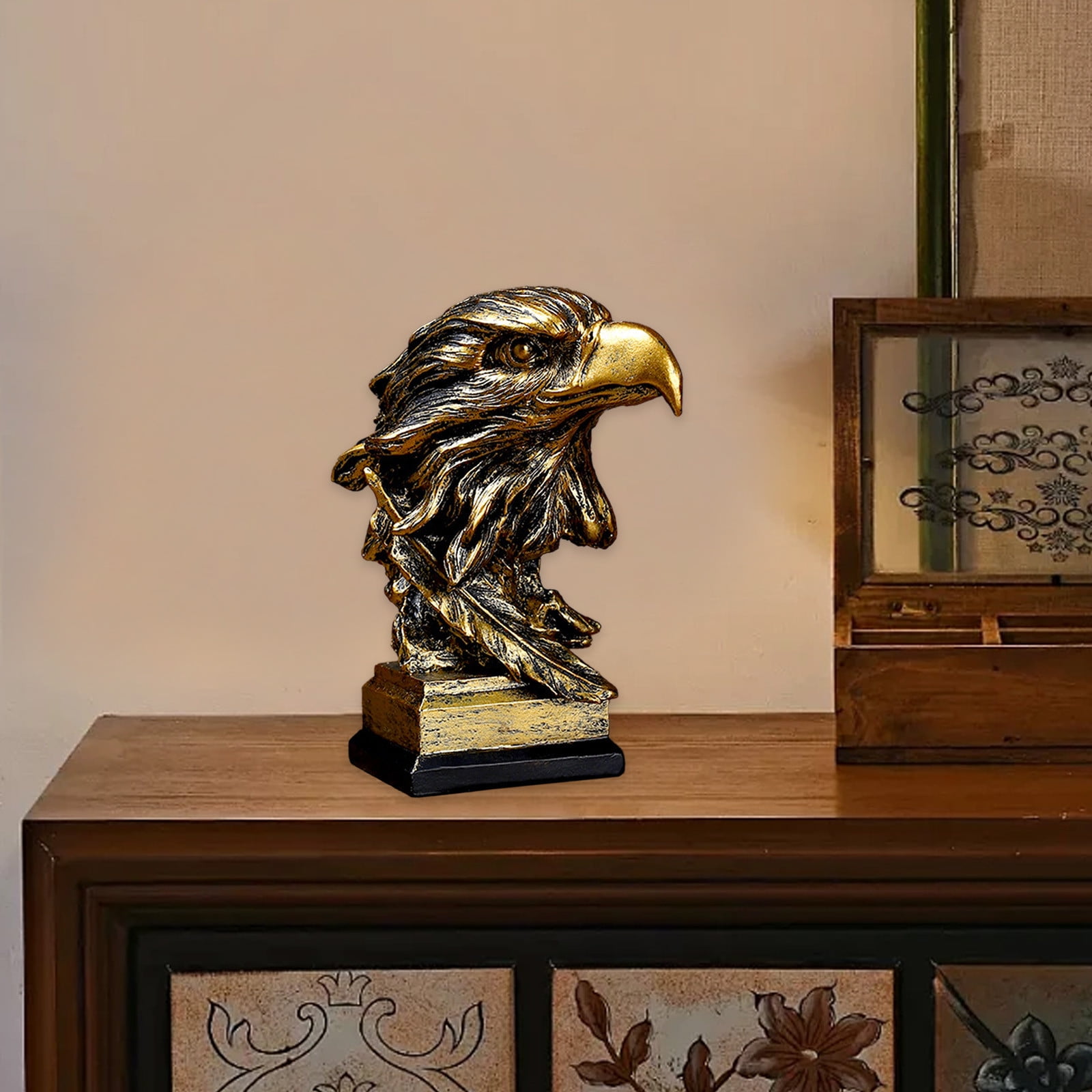 Bmnokb Eagle Figurine, Eagle Sculptures Home Decor, Resin Eagle Statue ...