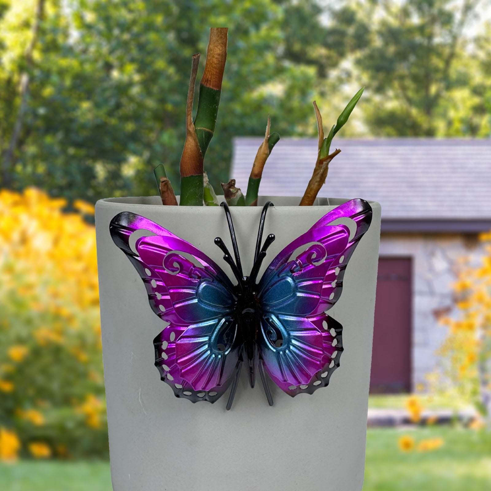 Bmnokb Plant Pot Decorations, Flower Pot Decorations, Metal Colorful ...